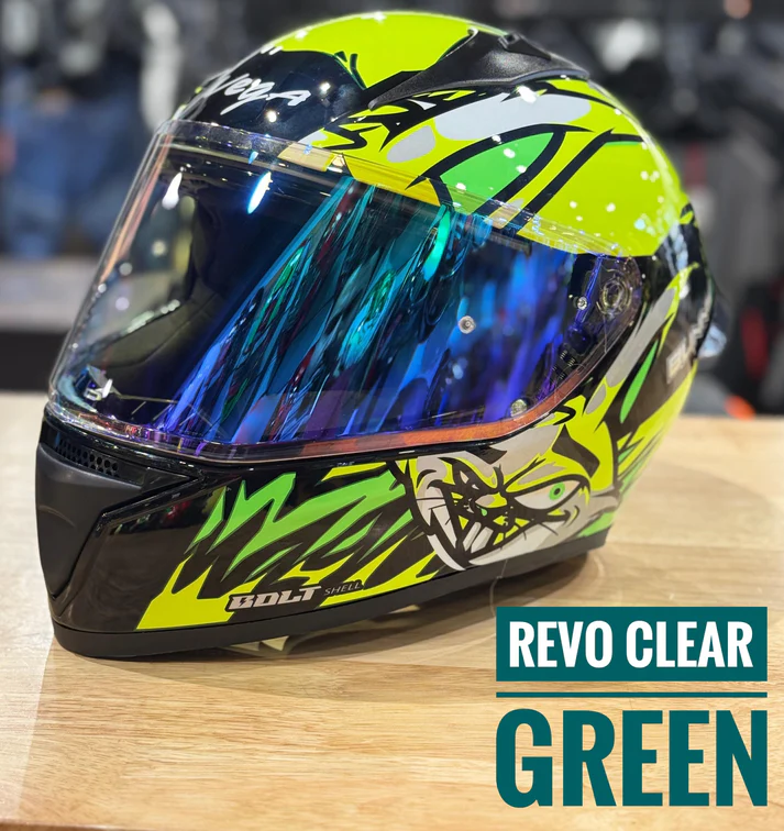 Aftermarket Vega Bolt Night Vision Visor – Revo Clear Green