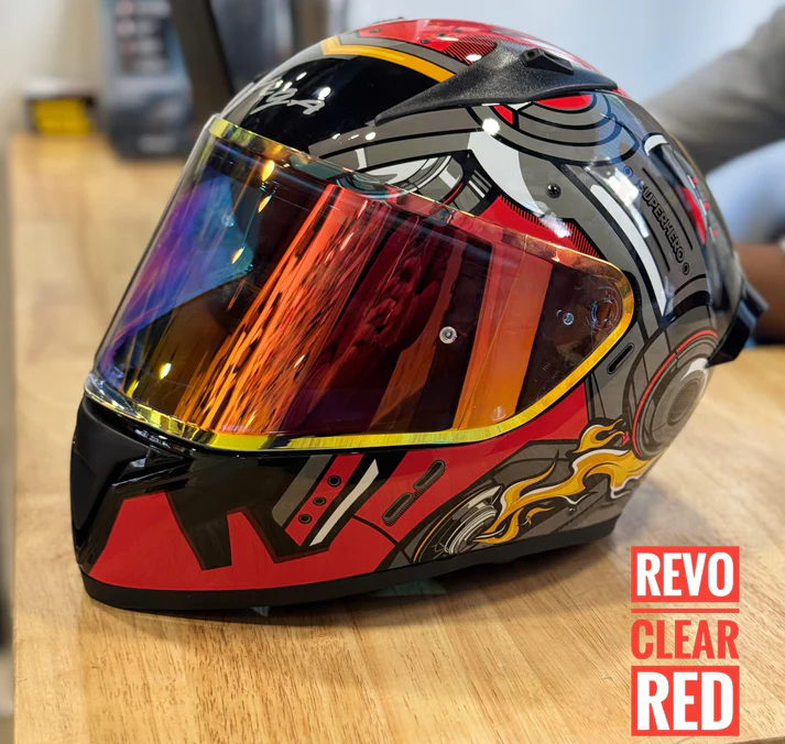 Aftermarket Vega Bolt Night Vision Visor – Revo Clear Red