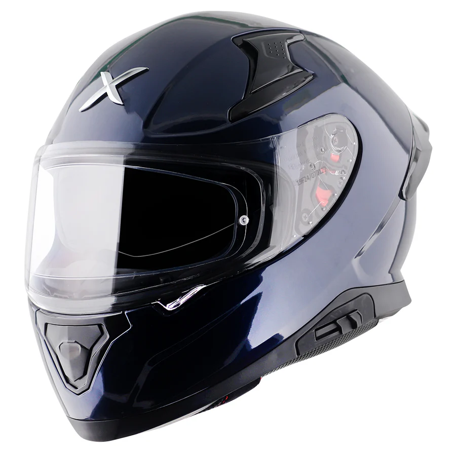 APEX SOLID DEEP BLUE FULL FACE HELMET FOR MAN AND WOMAN - Helmet Racing