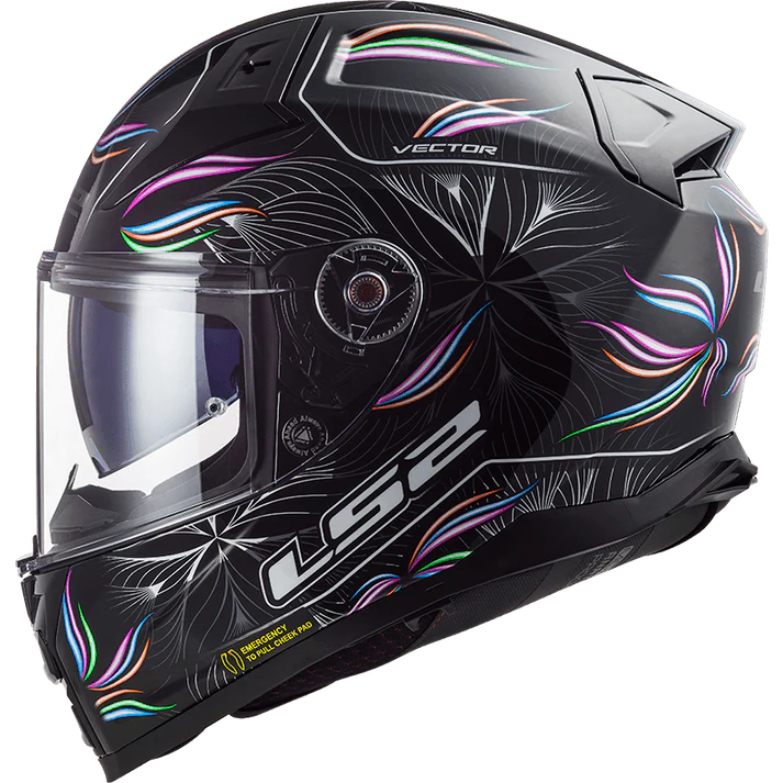 LS2 FF811 Vector II Tropical Gloss Black White Helmet